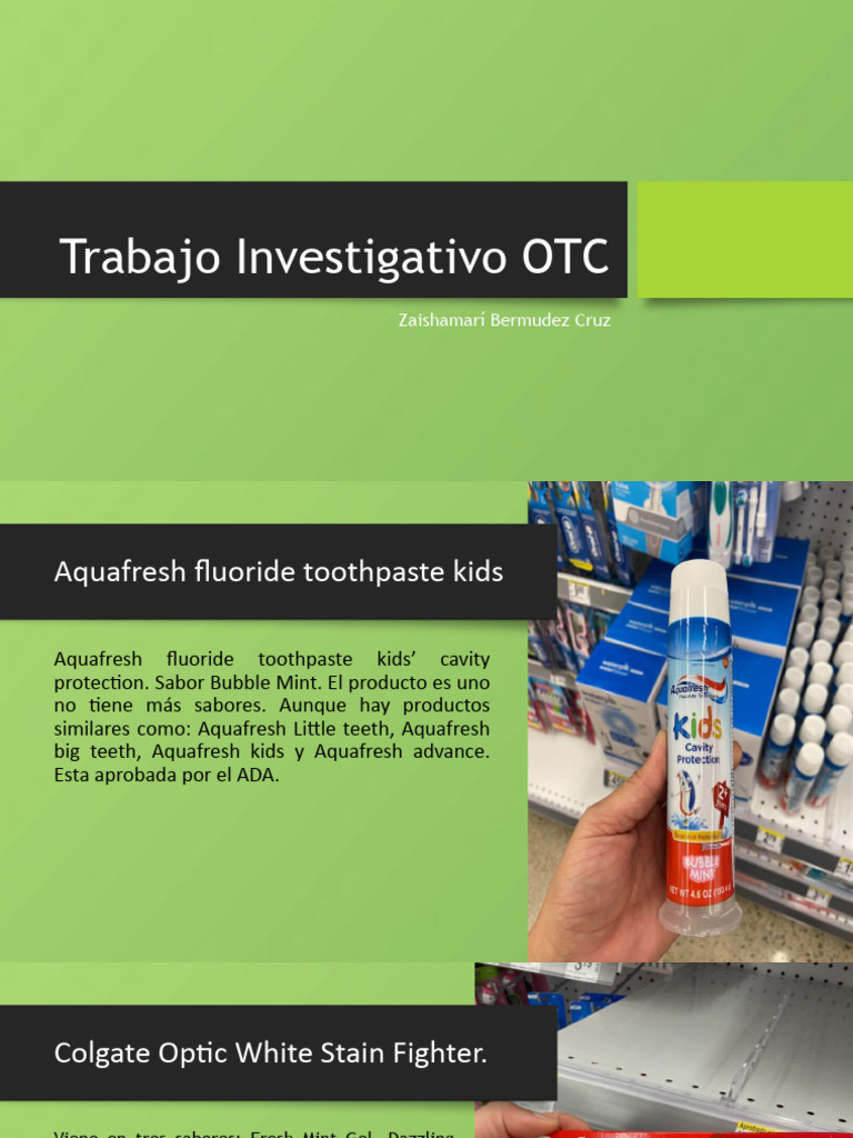 Trabajo Investigativo OTC-1 | PDF | Higiene oral