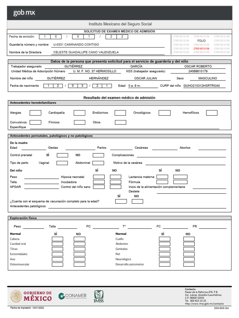 Hoja Valoracion Imss | Descargar gratis PDF | Invalidez | Medicina CLINICA