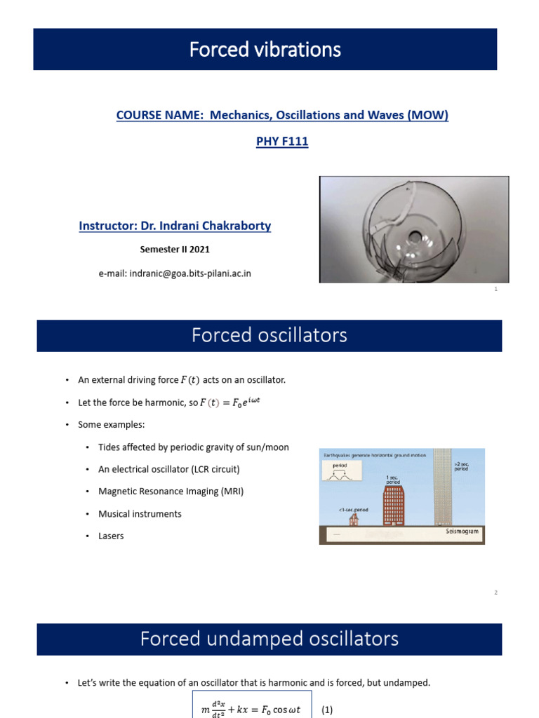 A4 - Forced Harmonic Oscillator | PDF | Resonance | Oscillation