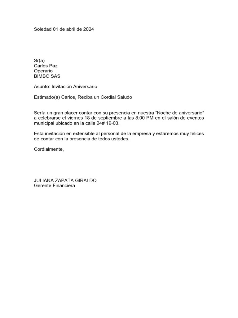 Carta Combinada | PDF