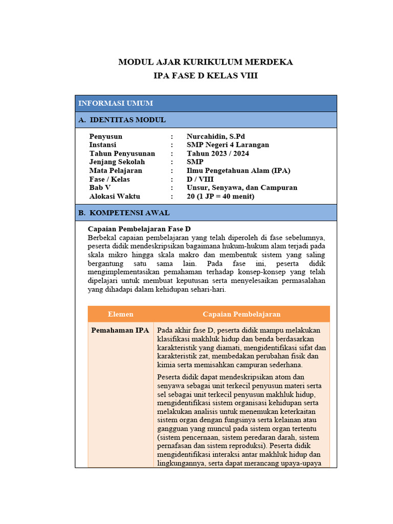 Modul Ajar BAB 5 | PDF