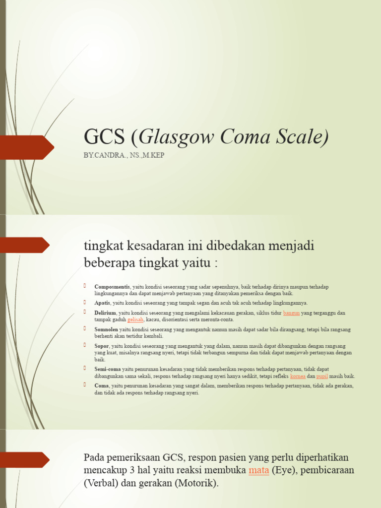 GCS (Glasgow Coma Scale) | PDF