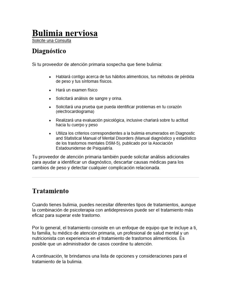 Bulimia Nerviosa | PDF | Bulimia nerviosa | Desorden alimenticio