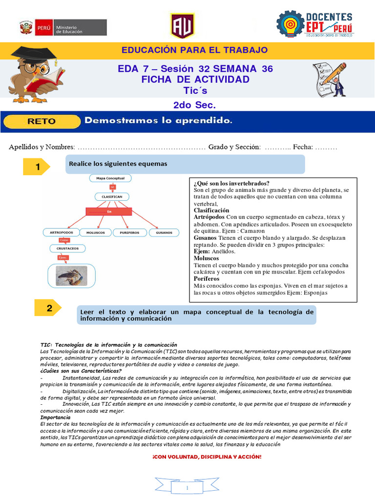 Ficha Act. Sem 36 2do | PDF | Tecnología de información y comunicaciones | Información