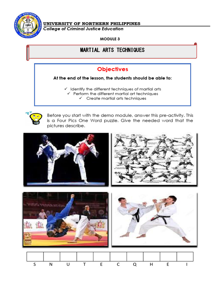 Fundamentals of Martial Arts Notes 6 | PDF
