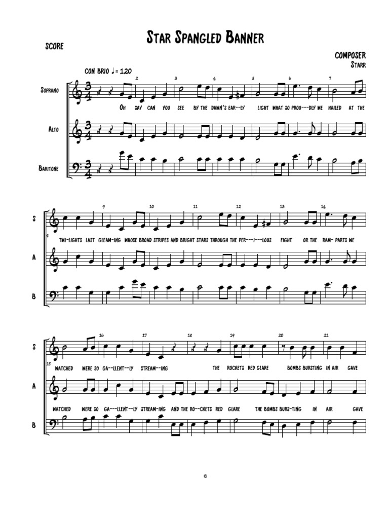Star Spangled Banner SAB | PDF