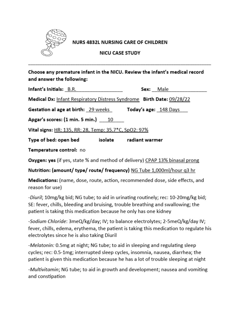 nicu case study | PDF | Neonatal Intensive Care Unit | Preterm Birth