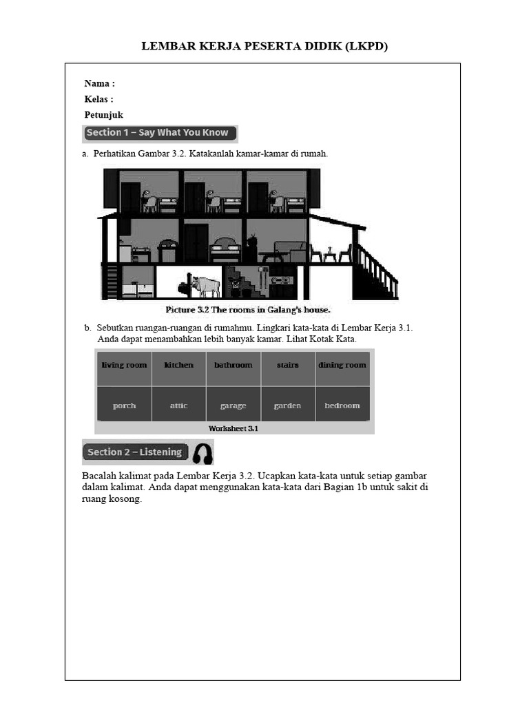 LKPD Home Sweet Home | PDF | Seni & Disiplin Bahasa | Griya & Taman