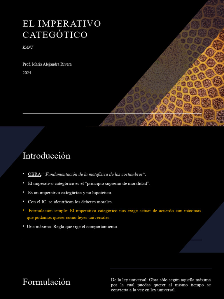 EL IMPERATIVO CATEGÓTICO de kant | PDF