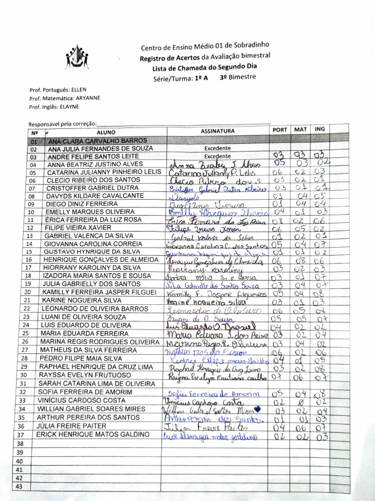 Acertos 3bi Matutino Dia 2 | PDF