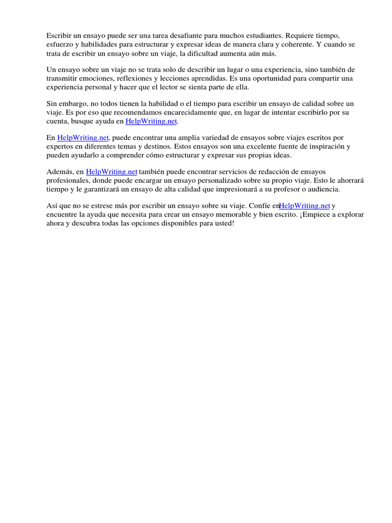 Ejemplo de Ensayo Sobre Un Viaje | PDF | Ensayos | Escritura