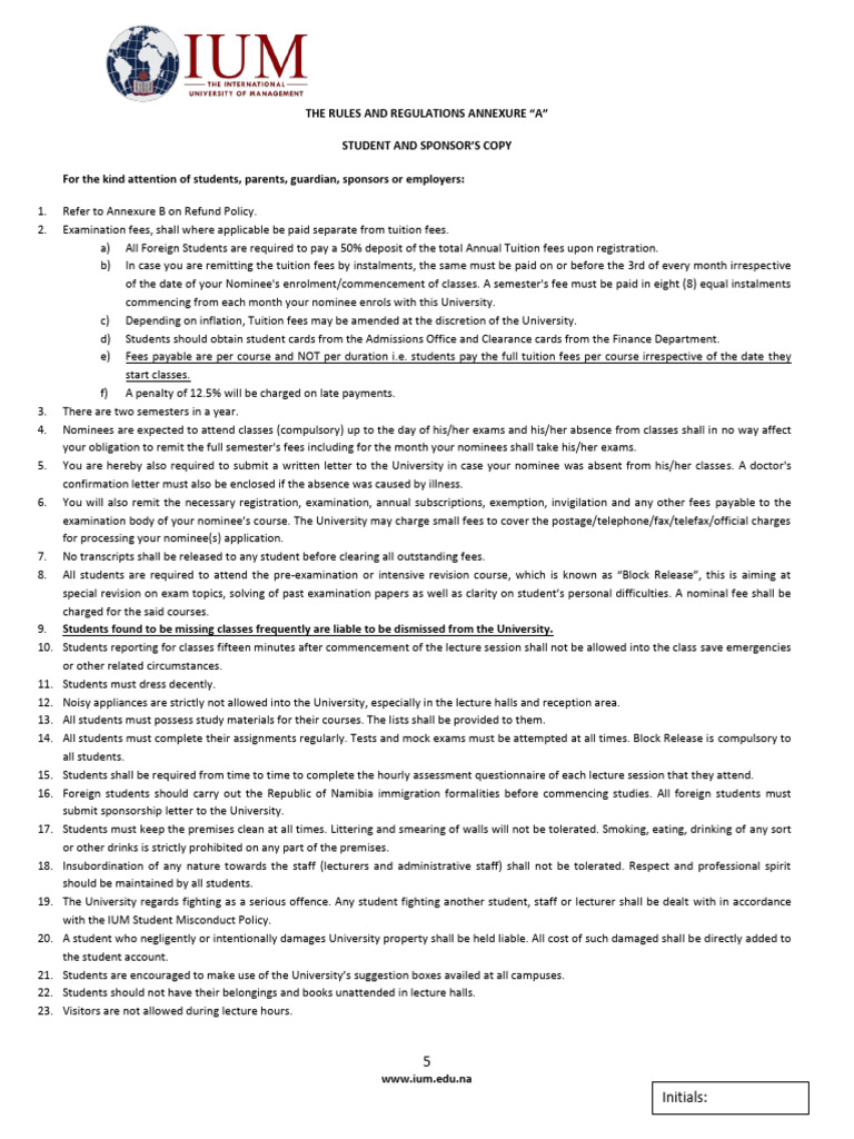 Ium 5 A | Download Free PDF | Fee | Tuition Payments