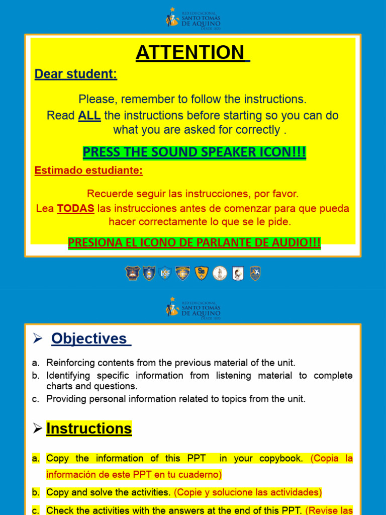 Test de Ingles 6 Basico | PDF