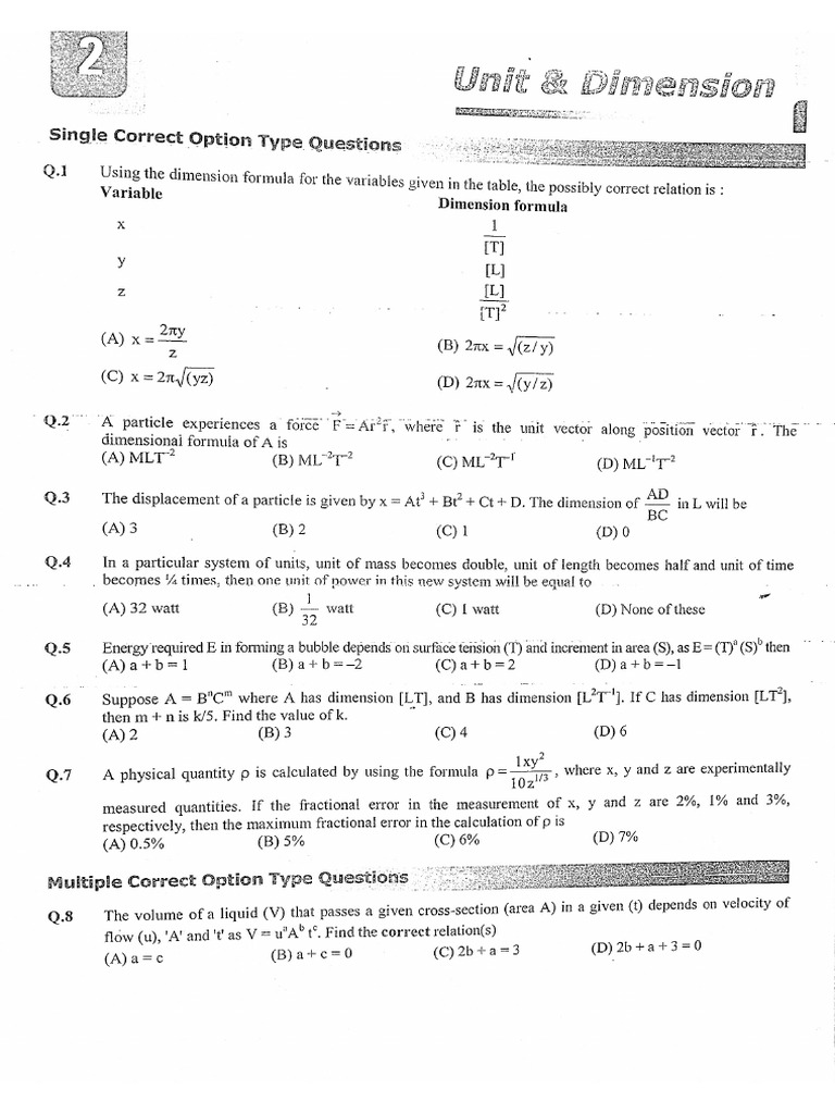 units&dimensions | PDF