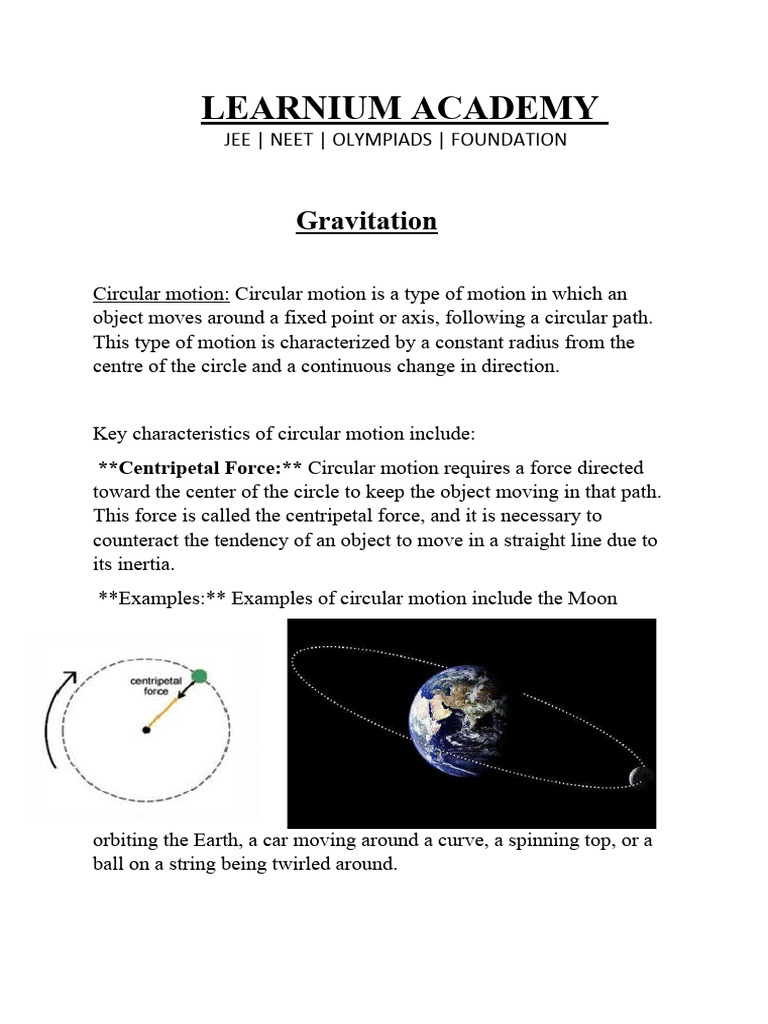 Class 10 Gravitation Study Notes | PDF | Weight | Mass