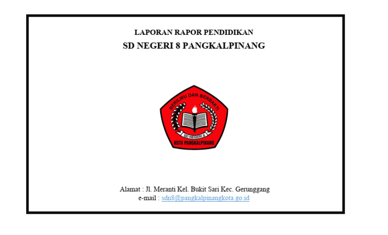 COVER LAPORAN RAPOR PENDIDIKAN | PDF