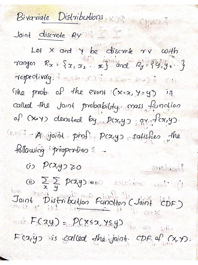 Bivariate Distribution Pdf