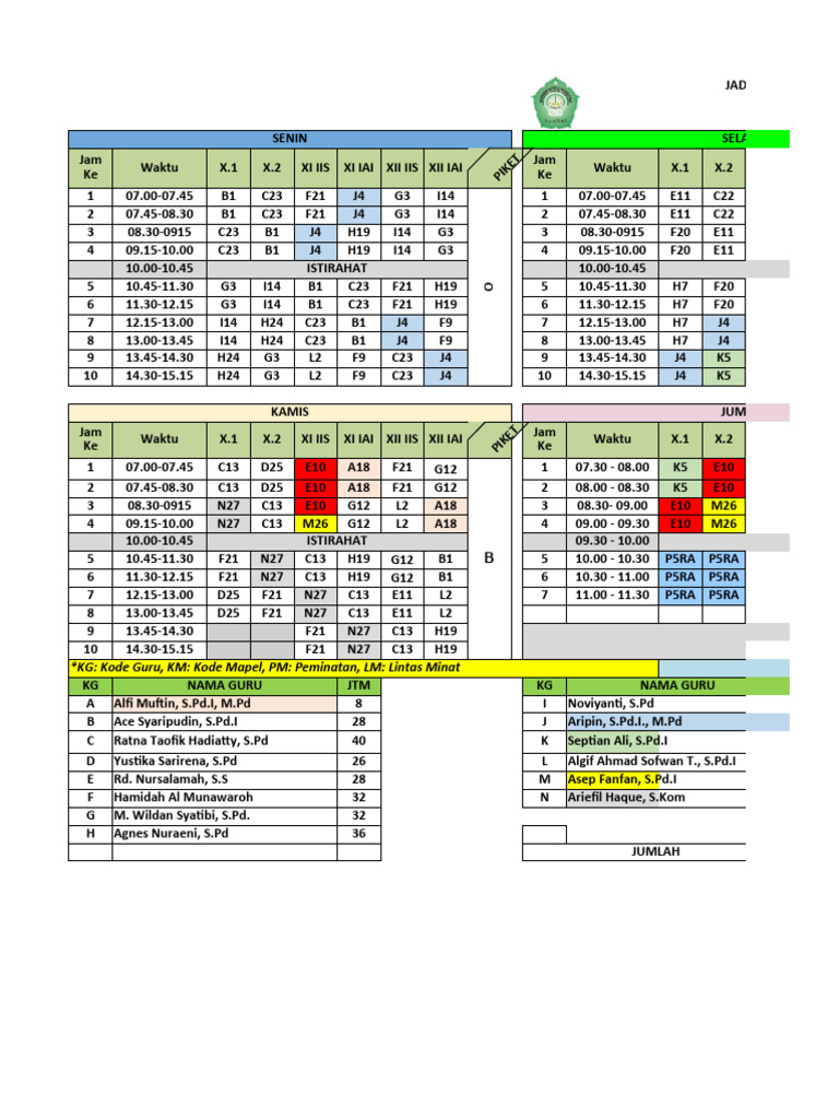 Jadwal Simpatika Smt 1 2023_2024 | PDF