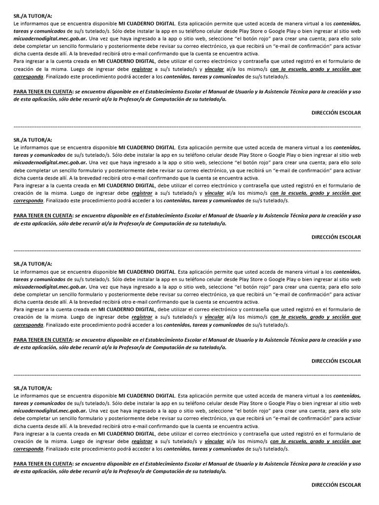 Acceso a Mi Cuaderno Digital | PDF | Google Play | Aplicación movil