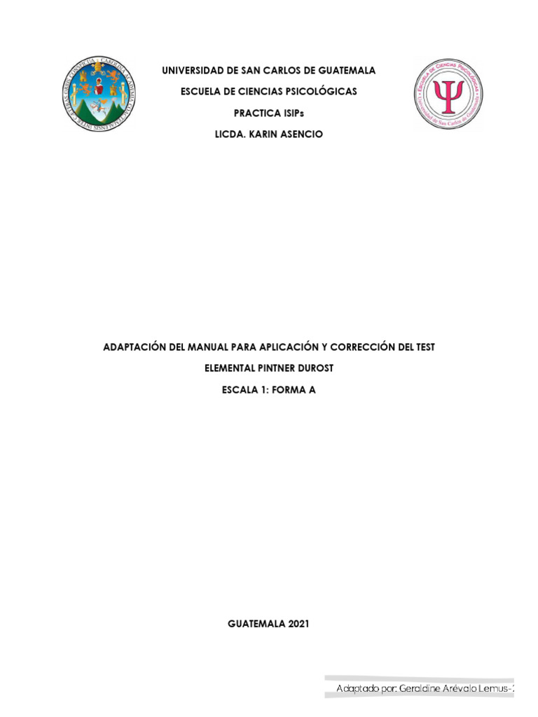 Adaptación del Test Pintner Durost | PDF | Cociente de inteligencia ...