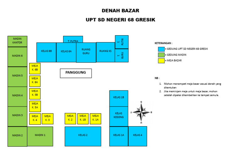 Denah Bazar UPT SD Negeri 68 Gresik | PDF
