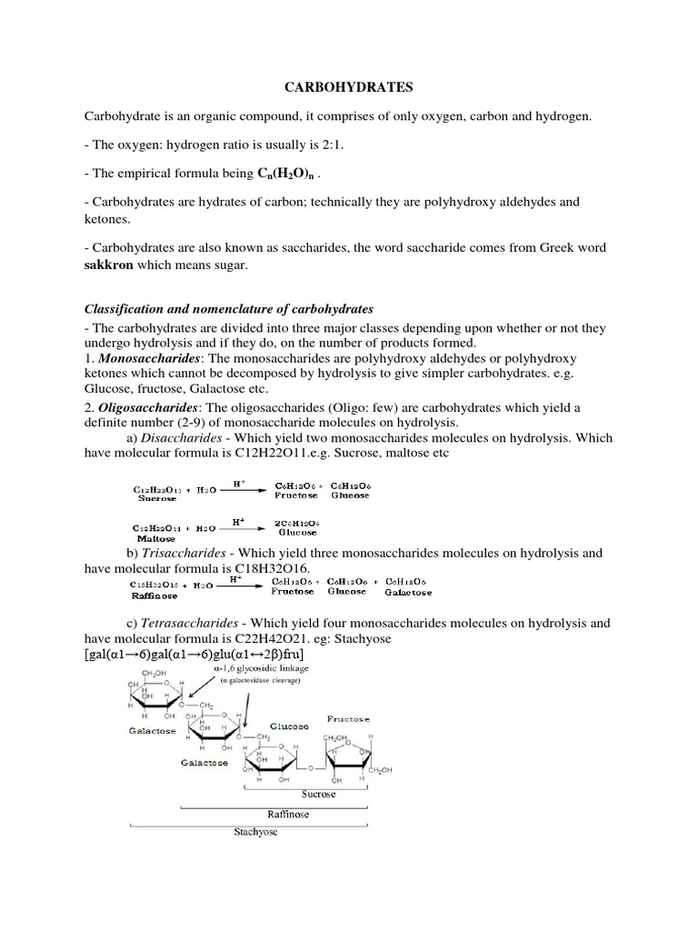 Carbohydrate Classification and Examples | PDF | Carbohydrates | Glucose