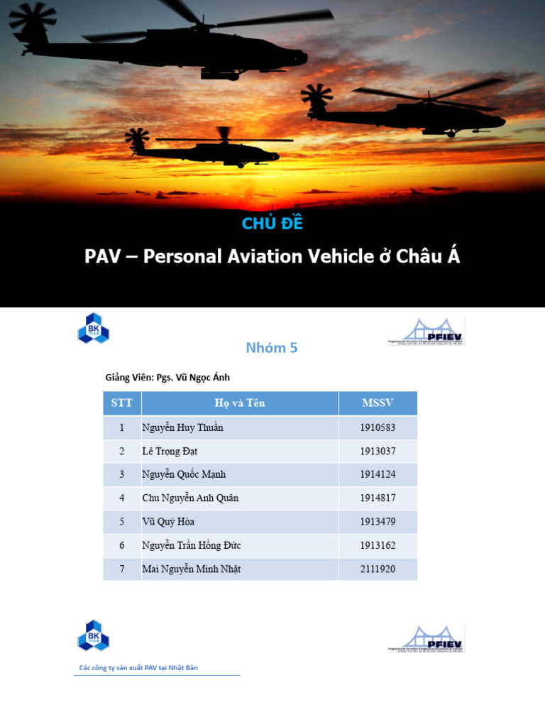 PAV - Personal Aviation Vehicle Châu Á | PDF