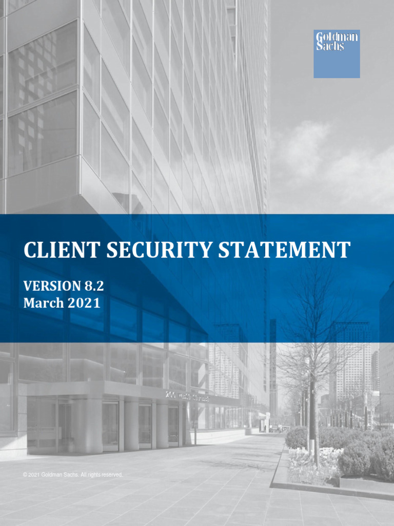 GoldmanSachs - Client-Security-Statement | Download Free PDF | Computer ...