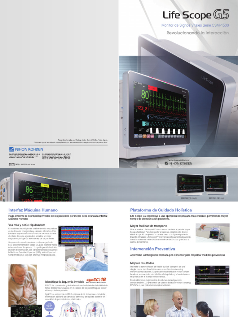 Catálogo Monitor G5 CSM-1500 Español | PDF | Medicina | Especialidades ...