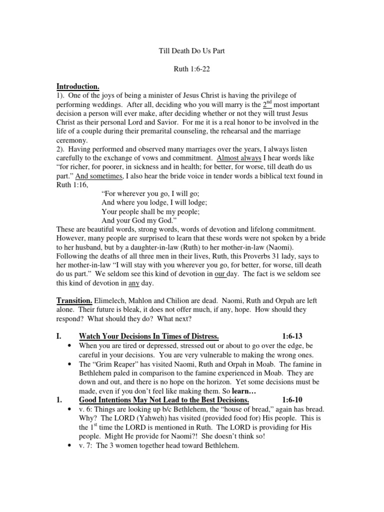 Ruth's Devotion to Naomi | PDF | Ruth (Biblical Figure)