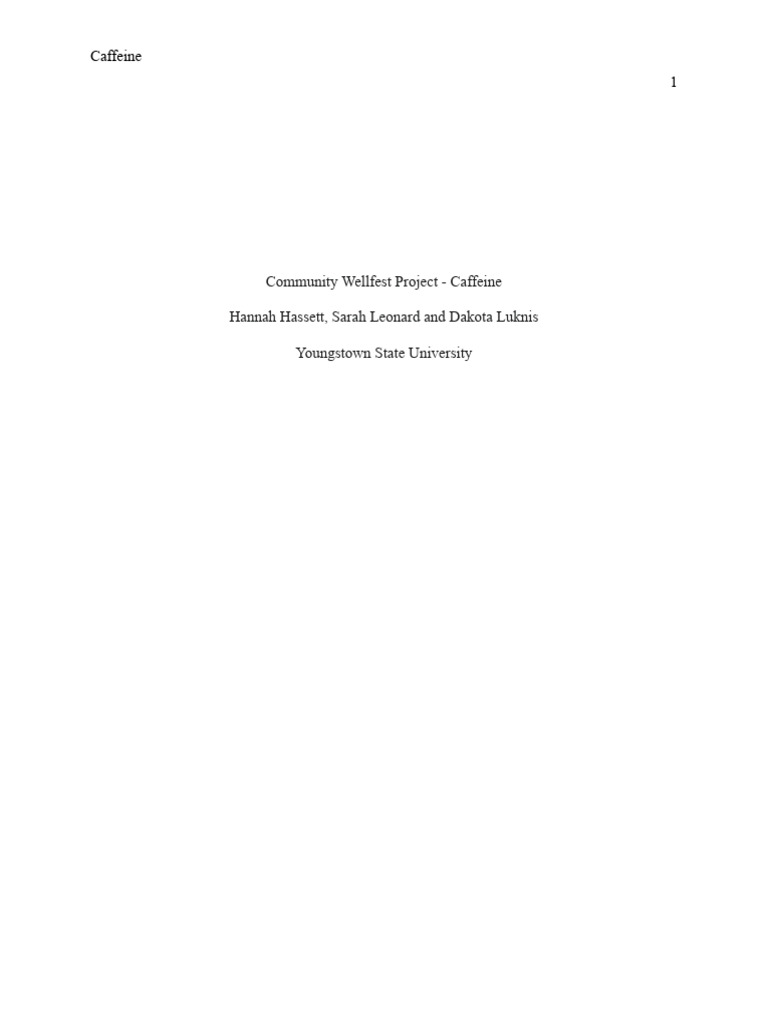 Community - Wellfest - Hassett Leonard Luknis | PDF | Caffeine