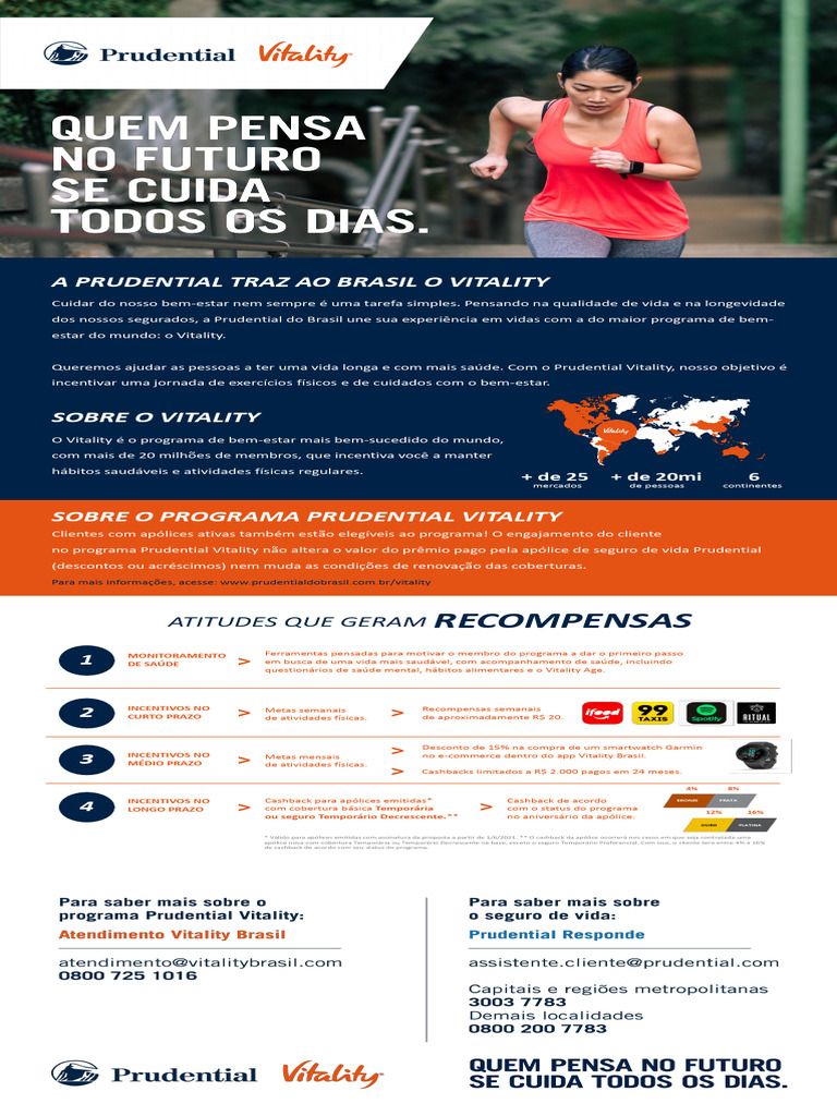 Lâmina - Benefícios Prudential Vitality | PDF | Seguro | Bem-estar