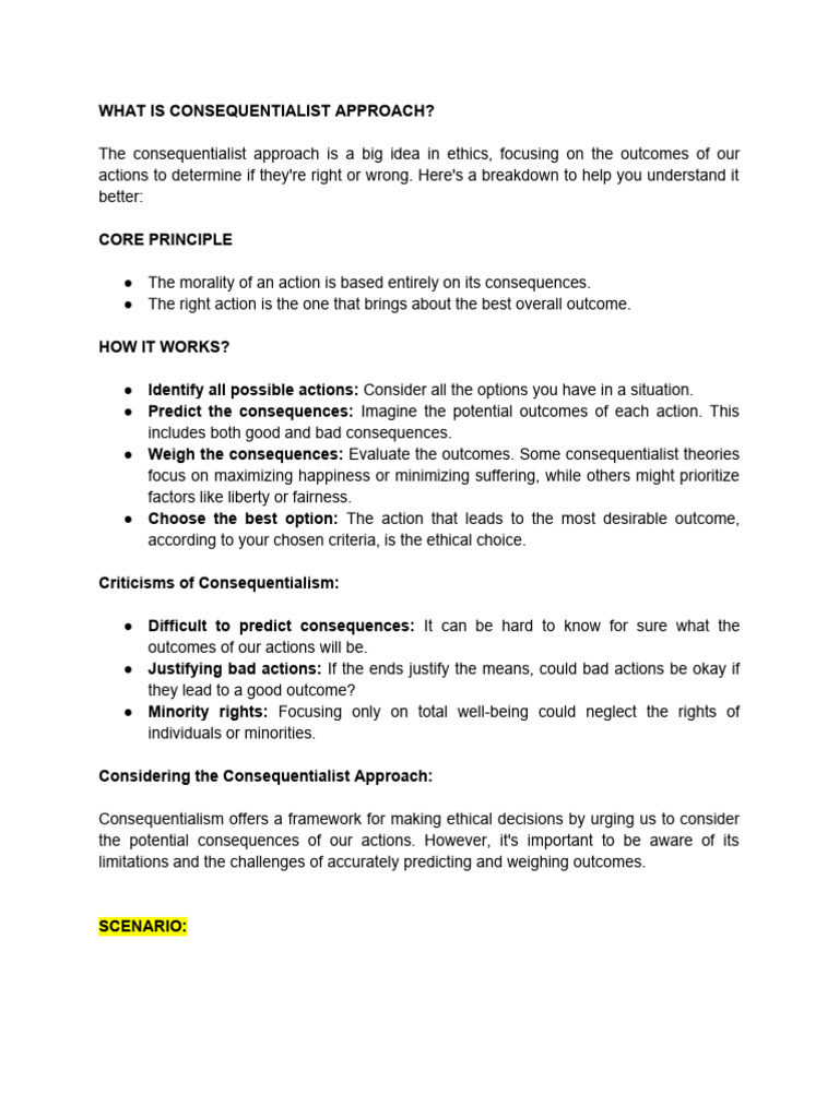 WHAT IS CONSEQUENTIALIST APPROACH | PDF | Social Psychology