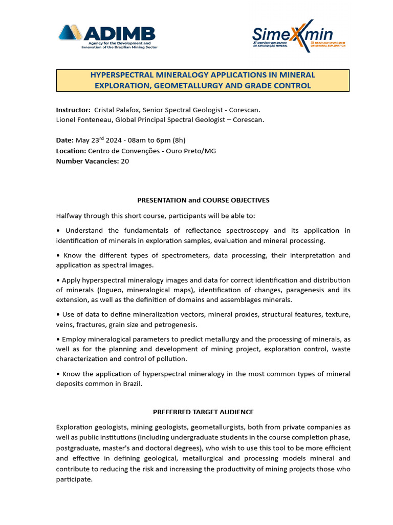 Hyperspectral Mineralogy Applications In Mineral Pdf Minerals Geology