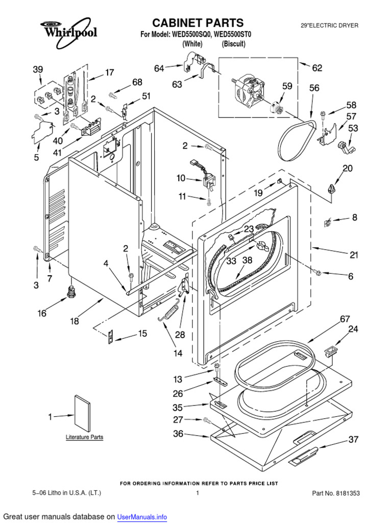 Diagrama Secadora Whirlpool WED5500 | PDF | Washing Machine | Manufactured Goods