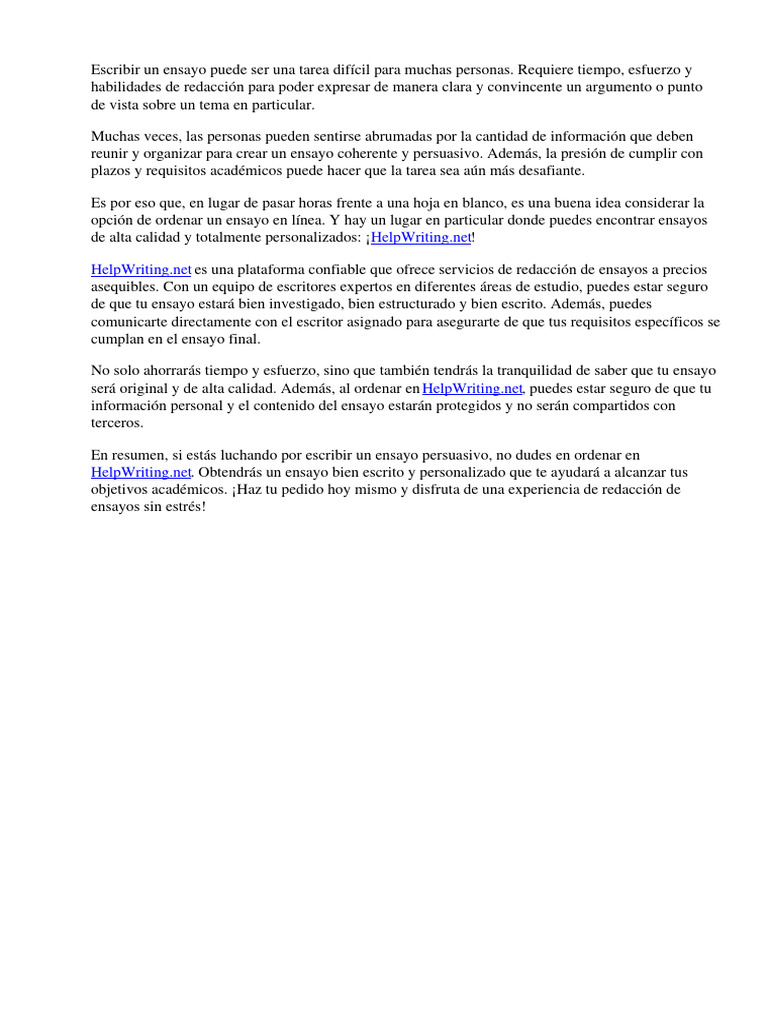 Ejemplo de Un Ensayo Persuasivo | PDF | Ensayos | Literatura de no ficción