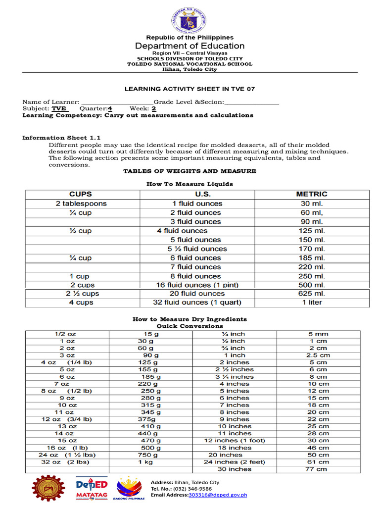 Tve Lesson 2 Modular | PDF | Litre | Pound (Mass)
