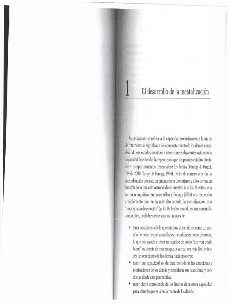 Cap1 Mentalizacion Norka Pdf Procesos Mentales Psicología Cognitiva