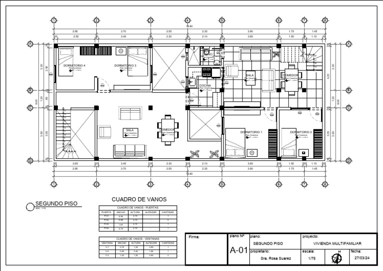 Plano Segundo Piso - A-01 | PDF