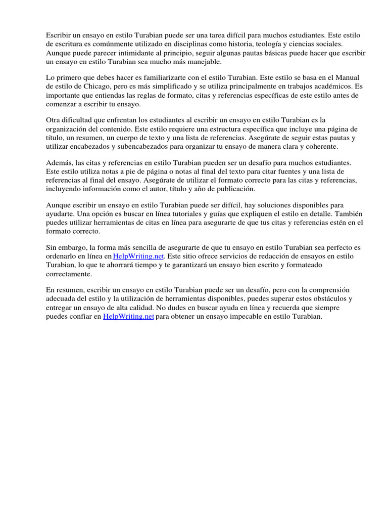 Cómo Escribir Un Ensayo en Estilo Turabian | Descargar gratis PDF ...