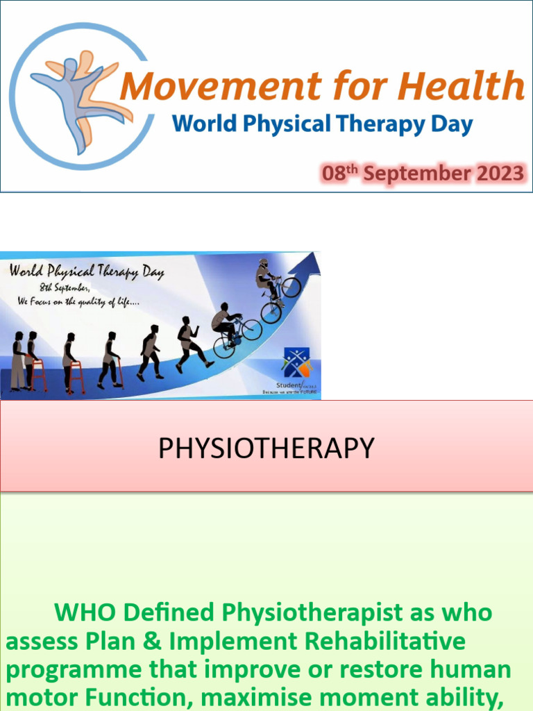 WORLD Therapy day ppt | PDF | Physical Therapy | Clinical Medicine
