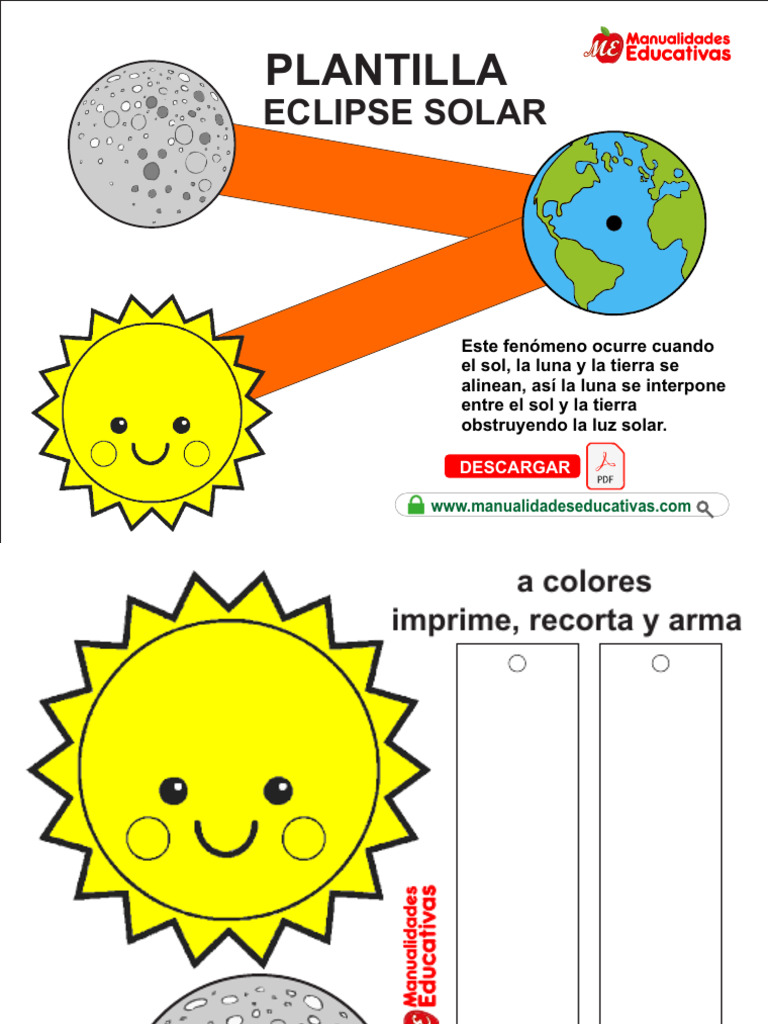 PLANTILLA Eclipse Solar para Armar Facil | PDF