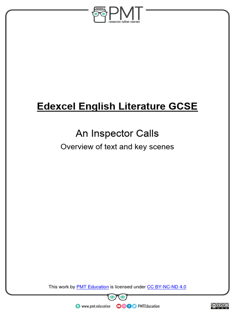 Overview And Key Scenes An Inspector Calls Edexcel English