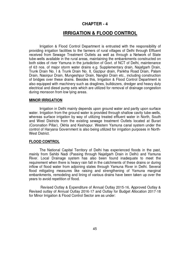 4_minor_irrigation_flood_control | PDF | Groundwater | Civil Engineering