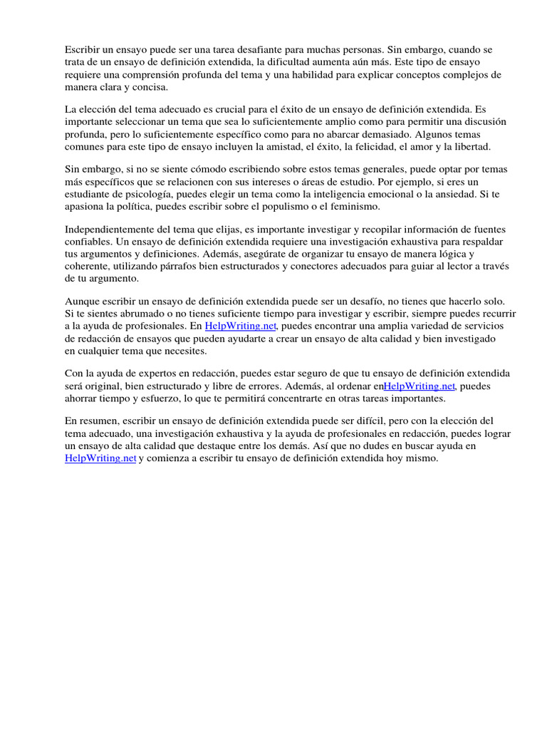 Temas Para Ensayos de Definición Extendida | PDF | Ensayos | Sicología