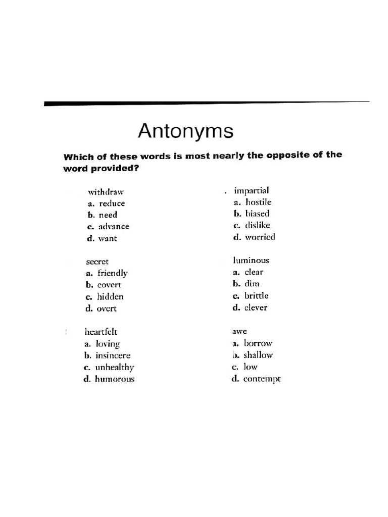 Antonyms | PDF