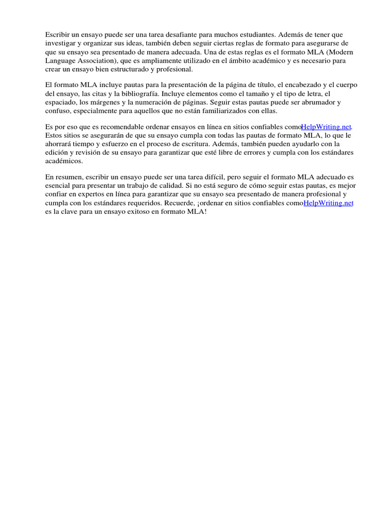 Formato Mla Adecuado Para Ensayos Pdf Ensayos Comunicación Humana