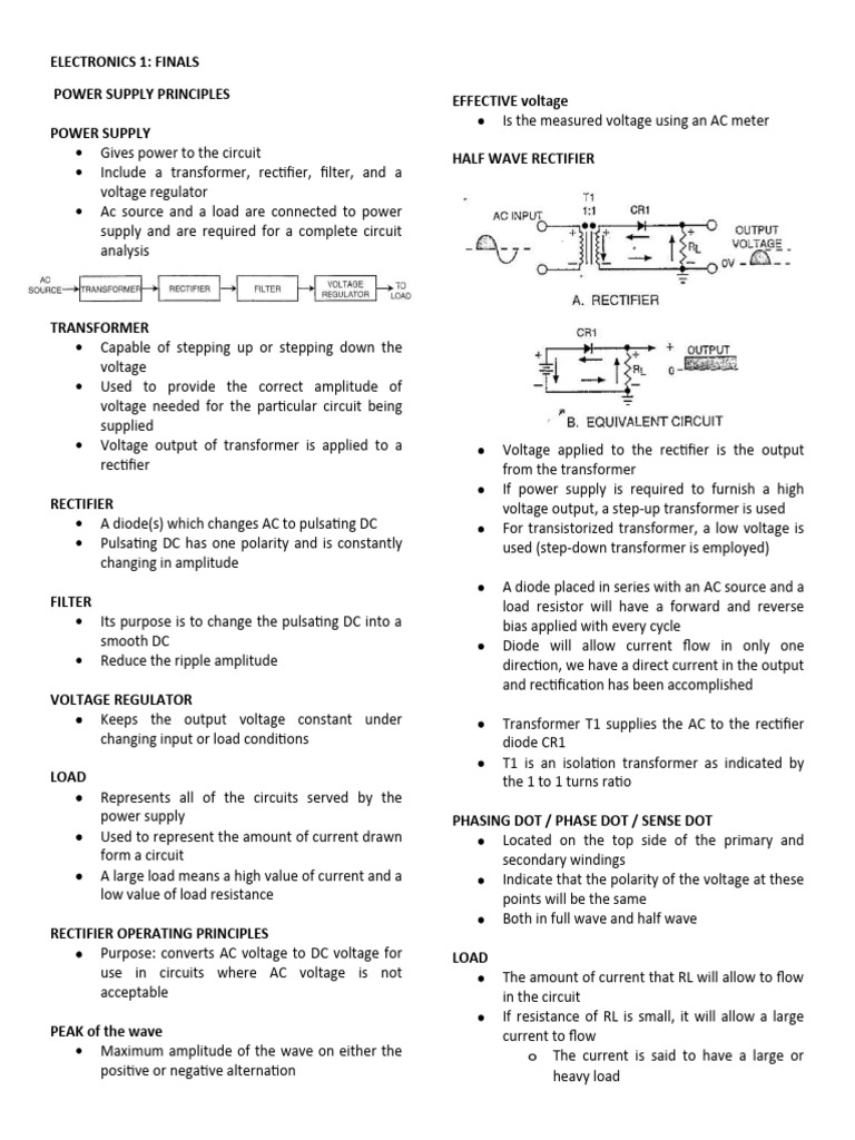 ELECTRONICS-FINALS | PDF | Rectifier | Capacitor