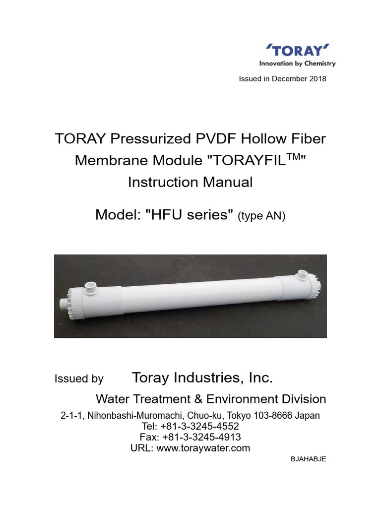 Instruction Manual HFU-Toray | PDF | Membrane | Chemical Engineering