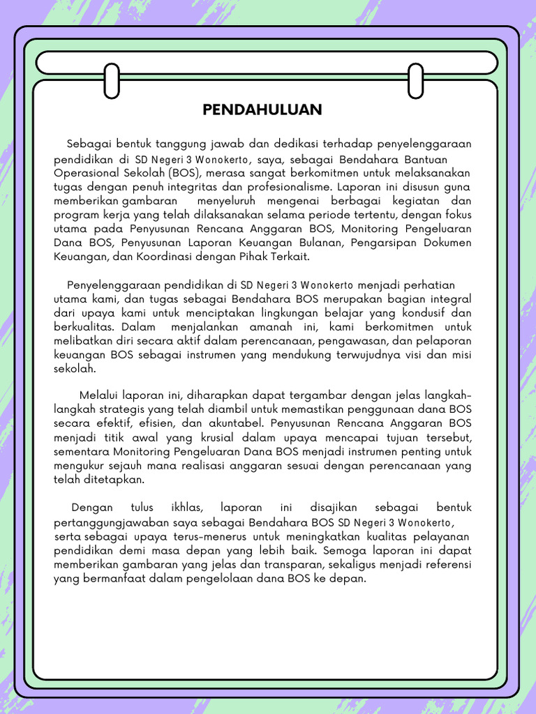 Laporan Bendahara BOS | PDF
